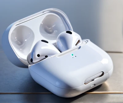 Text to Video of a white image that shows airpods, in the style of ...